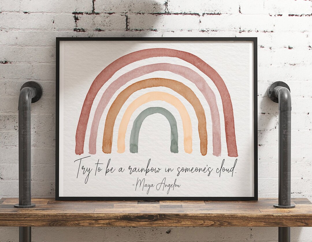 Be a Rainbow in Someone's Cloud Famous Poet Quote, UNFRAMED Watercolor ...
