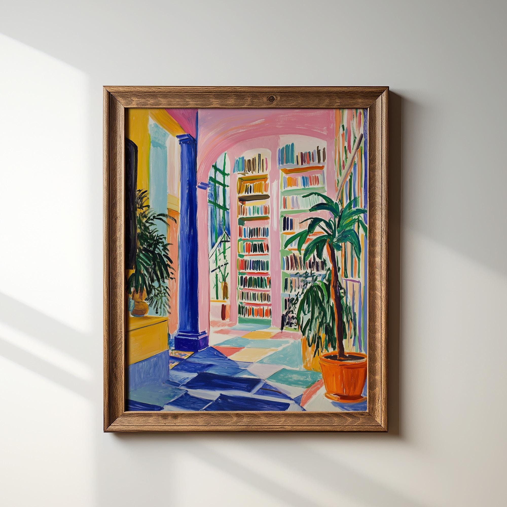 Vibrant Library Matisse Raoul Dufy Inspired Art Print, Bookish Artwork ...