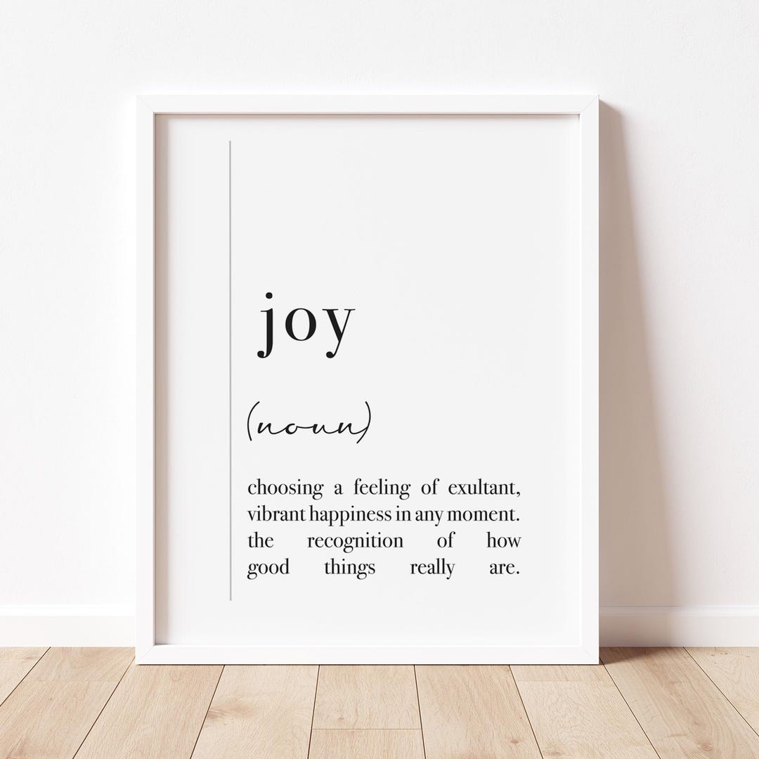 Joy Definition Wall Art, Inspirational Words, Positive Affirmation ...