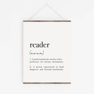Reader Definition Wall Art Print, Bookish Poster, Bookish Artwork ...