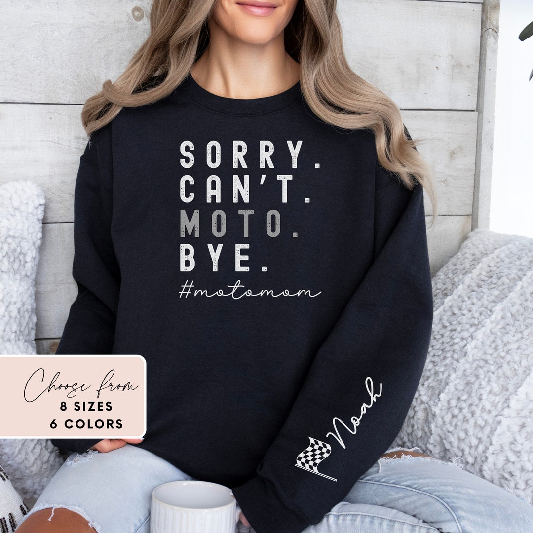 Custom Moto Mom Sweatshirt, Kids Name on Sleeve, Personalized Moto Mom ...