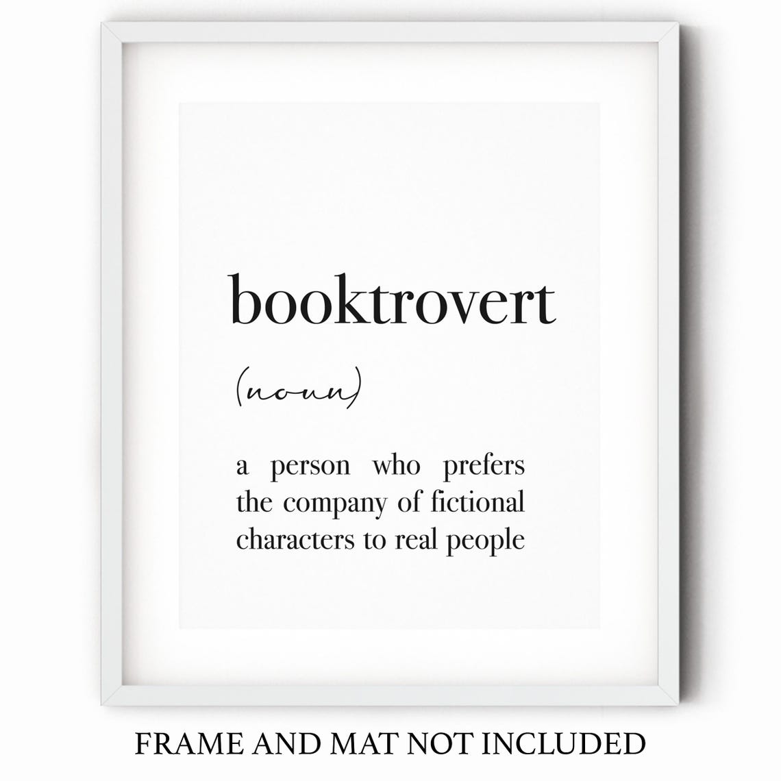 Booktrovert Definition Wall Art Print, Bookish Poster, Bookish Artwork ...