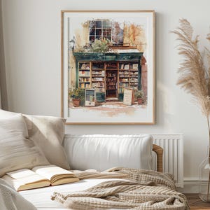 Bookshop Exterior Watercolor Art Print, Bookish Poster, Bookish Artwork ...