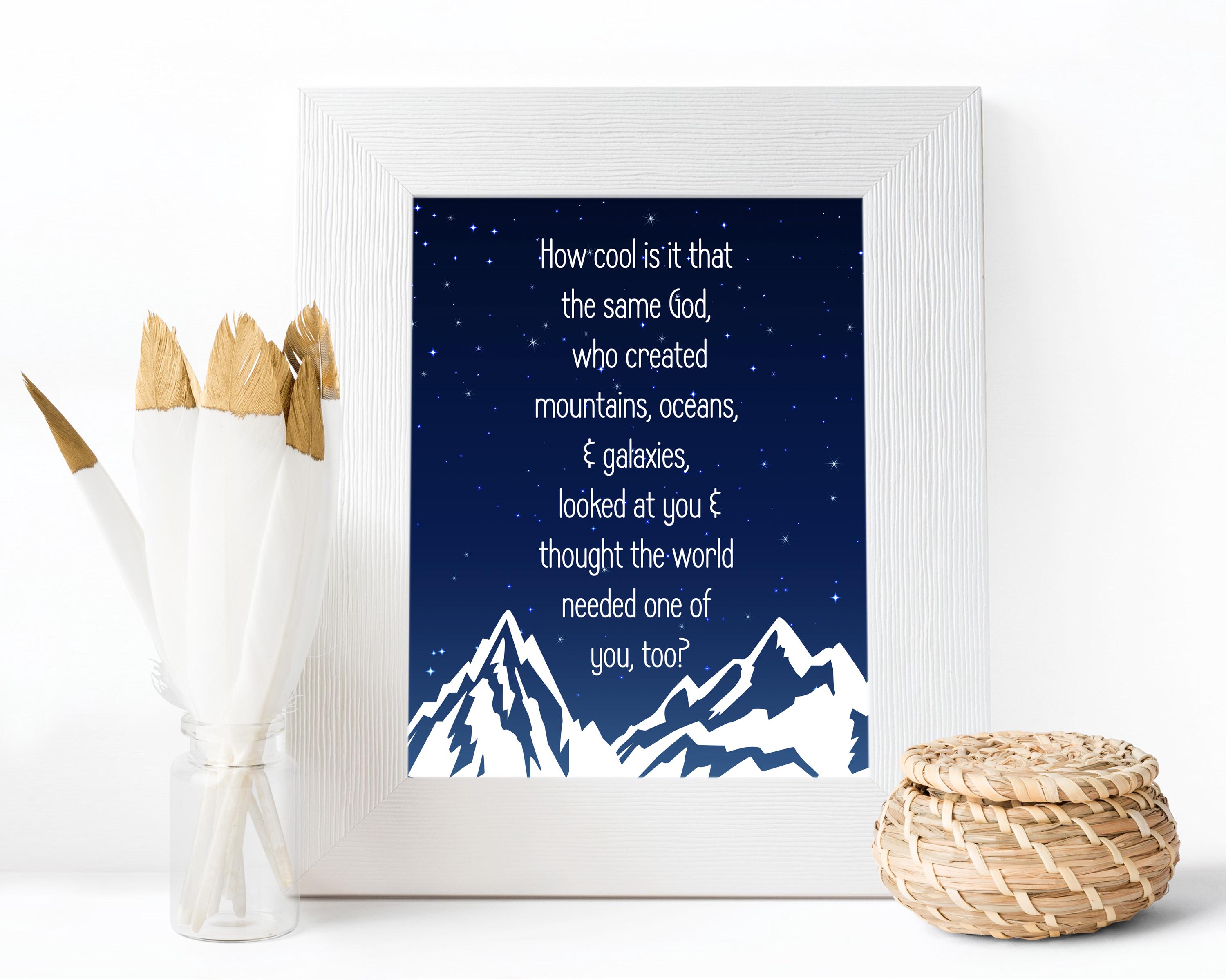 Same God of Creation… Thought We Needed You! Blue Inspirational Quote ...