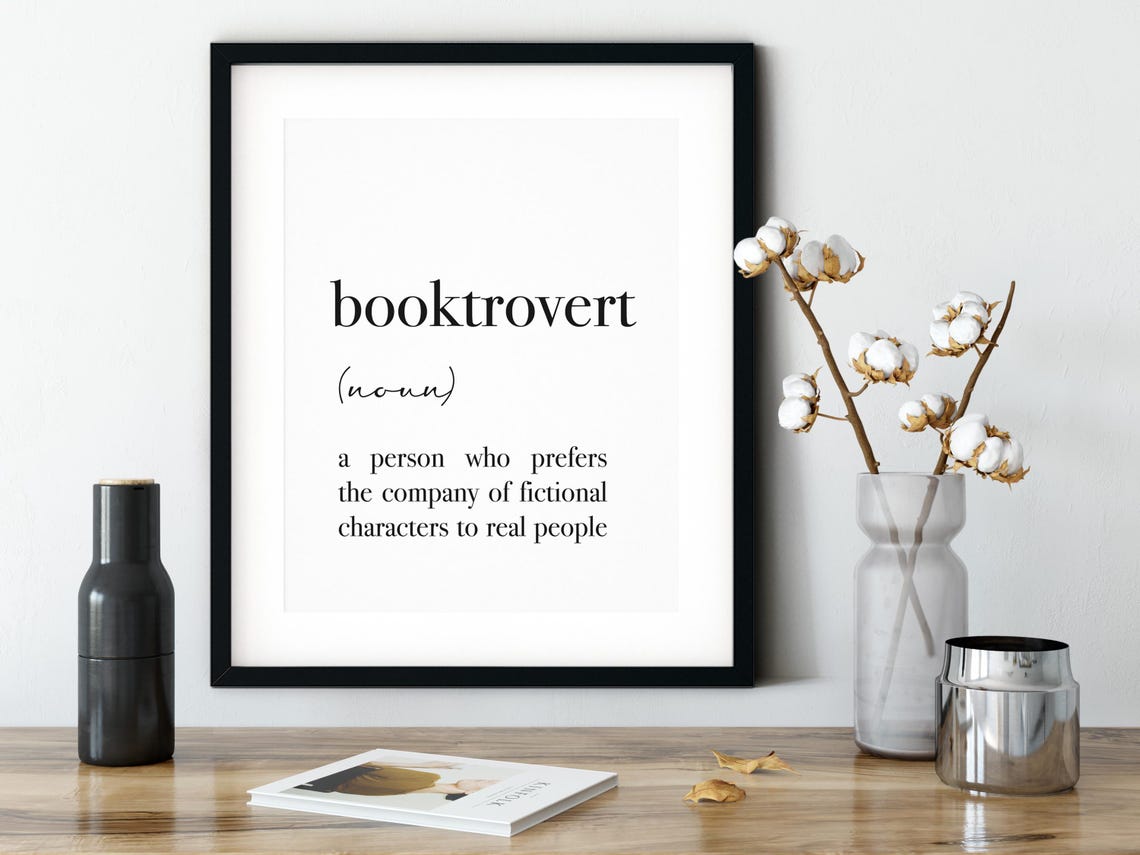 Booktrovert Definition Wall Art Print, Bookish Poster, Bookish Artwork ...