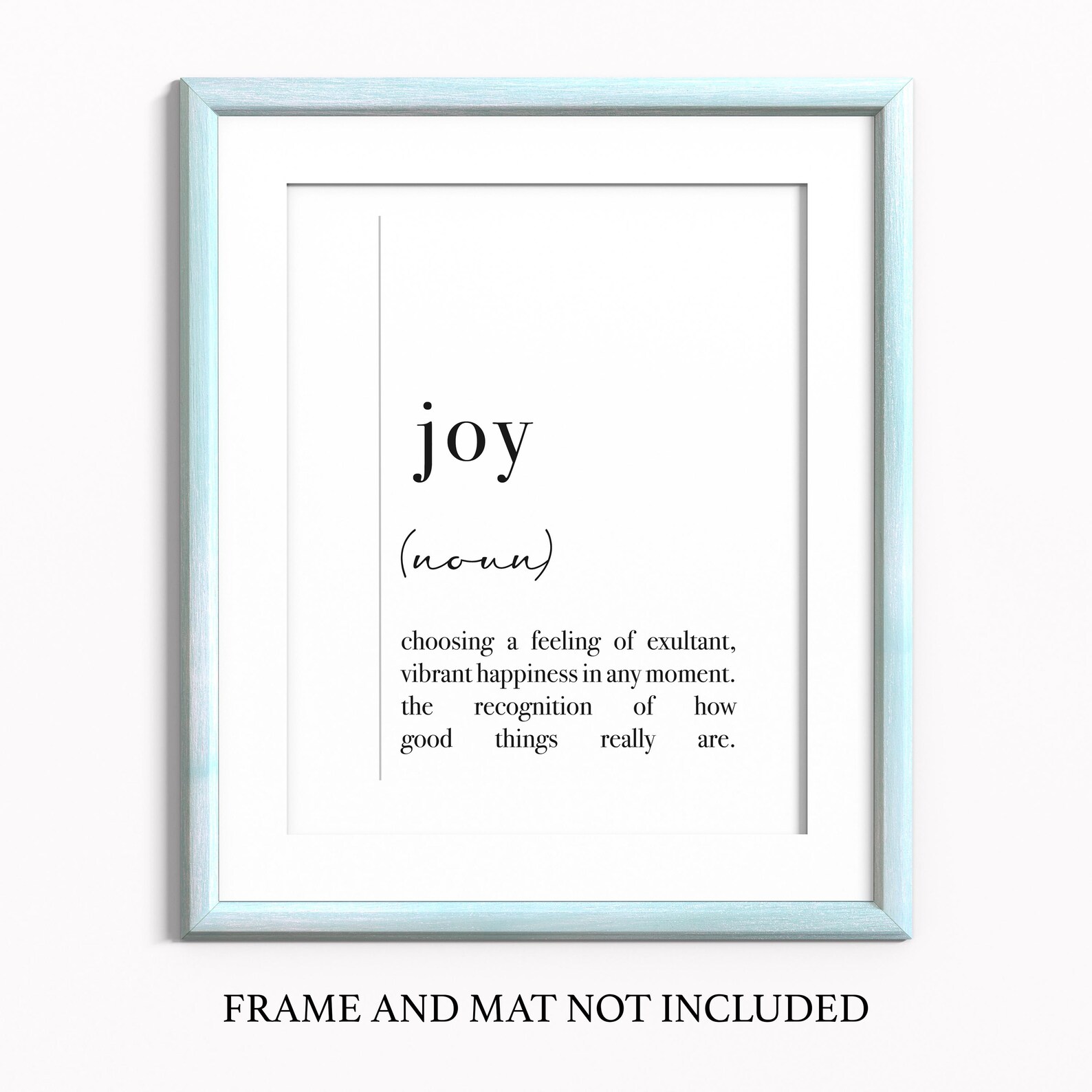 Joy Definition Wall Art, Inspirational Words, Positive Affirmation ...