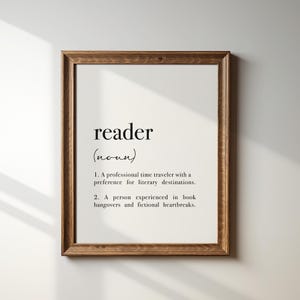 Reader Definition Wall Art Print, Bookish Poster, Bookish Artwork ...
