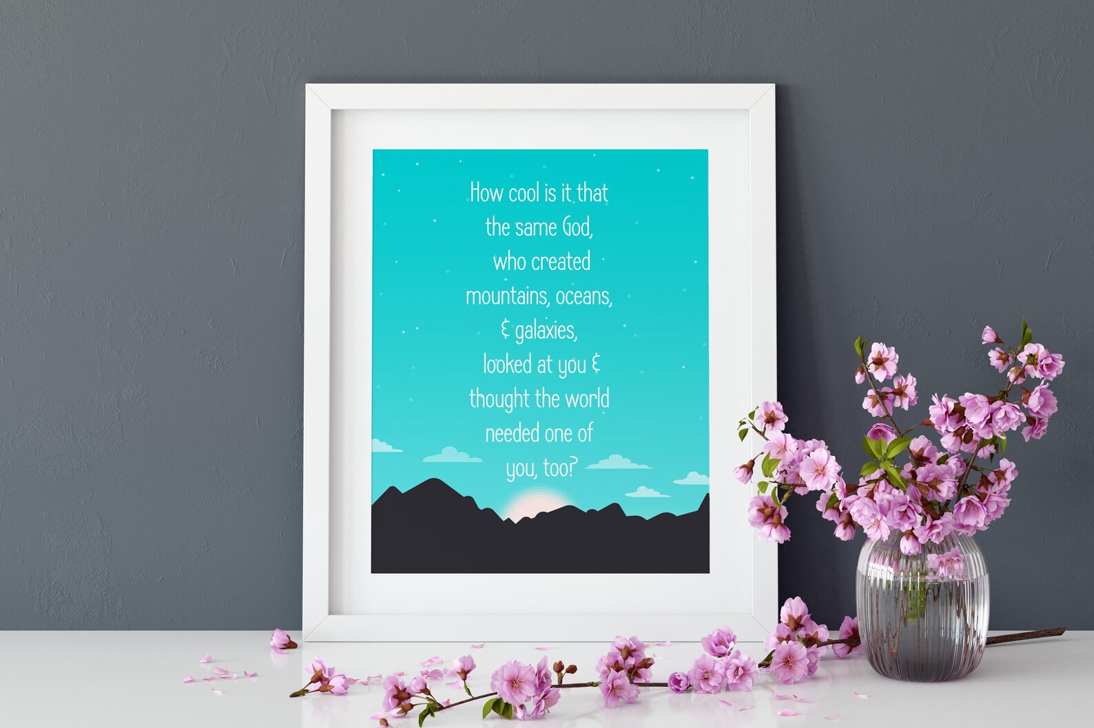 Same God of Creation… Thought We Needed You! Teal Inspirational Quote ...