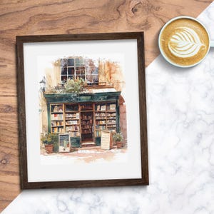 Bookshop Exterior Watercolor Art Print, Bookish Poster, Bookish Artwork ...