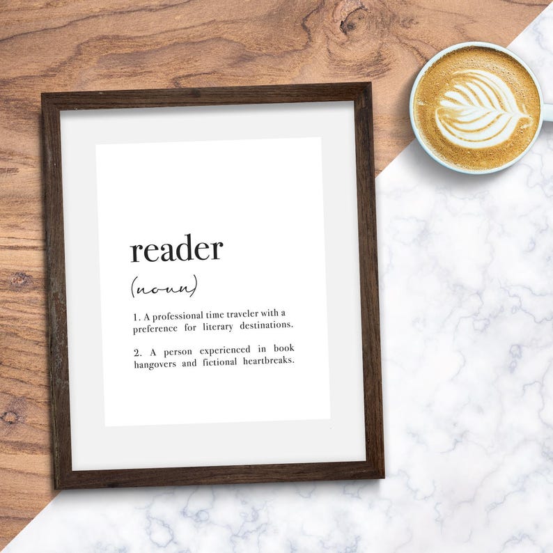 Reader Definition Wall Art Print, Bookish Poster, Bookish Artwork ...