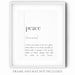 Peace Definition Wall Art, Inspirational Words, Positive Affirmation ...
