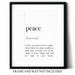 Peace Definition Wall Art, Inspirational Words, Positive Affirmation ...