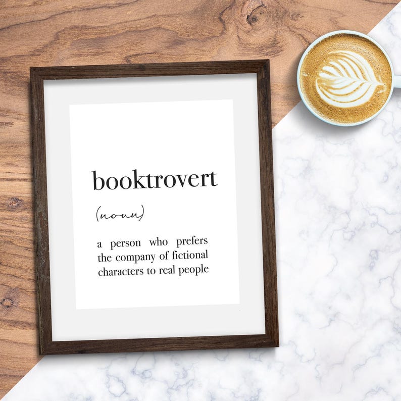 Booktrovert Definition Wall Art Print, Bookish Poster, Bookish Artwork ...