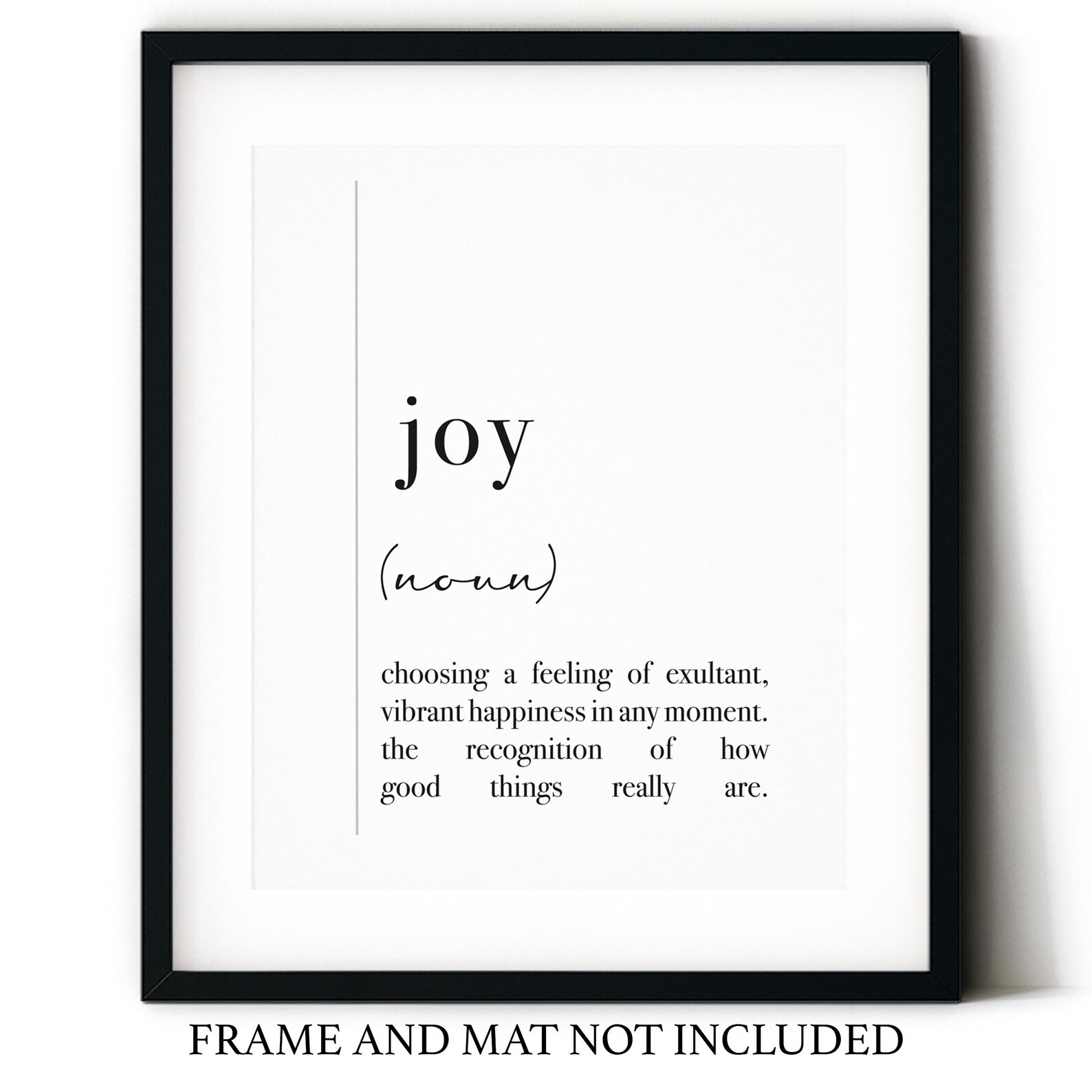 Joy Definition Wall Art, Inspirational Words, Positive Affirmation ...