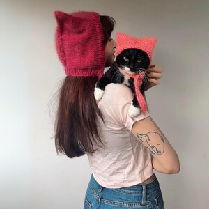 PATTERN Matching Knitted Hats for You and Your Cat - Etsy