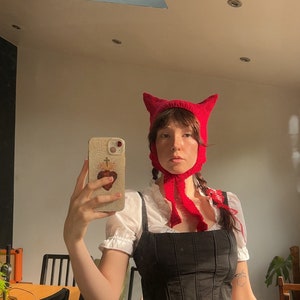 PATTERN for an Adult Knitted Devil Hat / Halloween Horn Hat That Ties ...