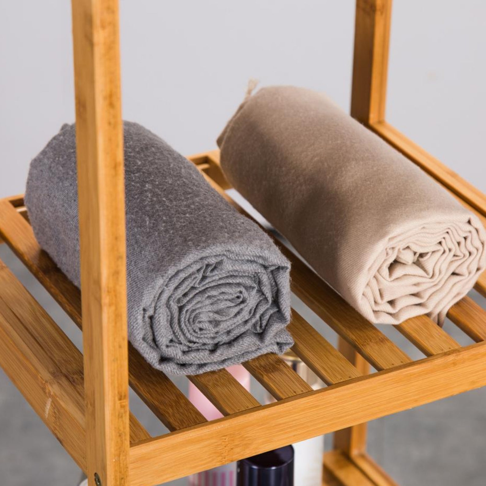 Bamboo Rack Shelf Unit 4-Tier Multifunctional Storage Handmade | Etsy