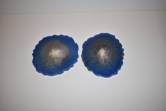 Home & Living Kitchen & Dining Blue And Gray Resin Coasters etna.com.pe