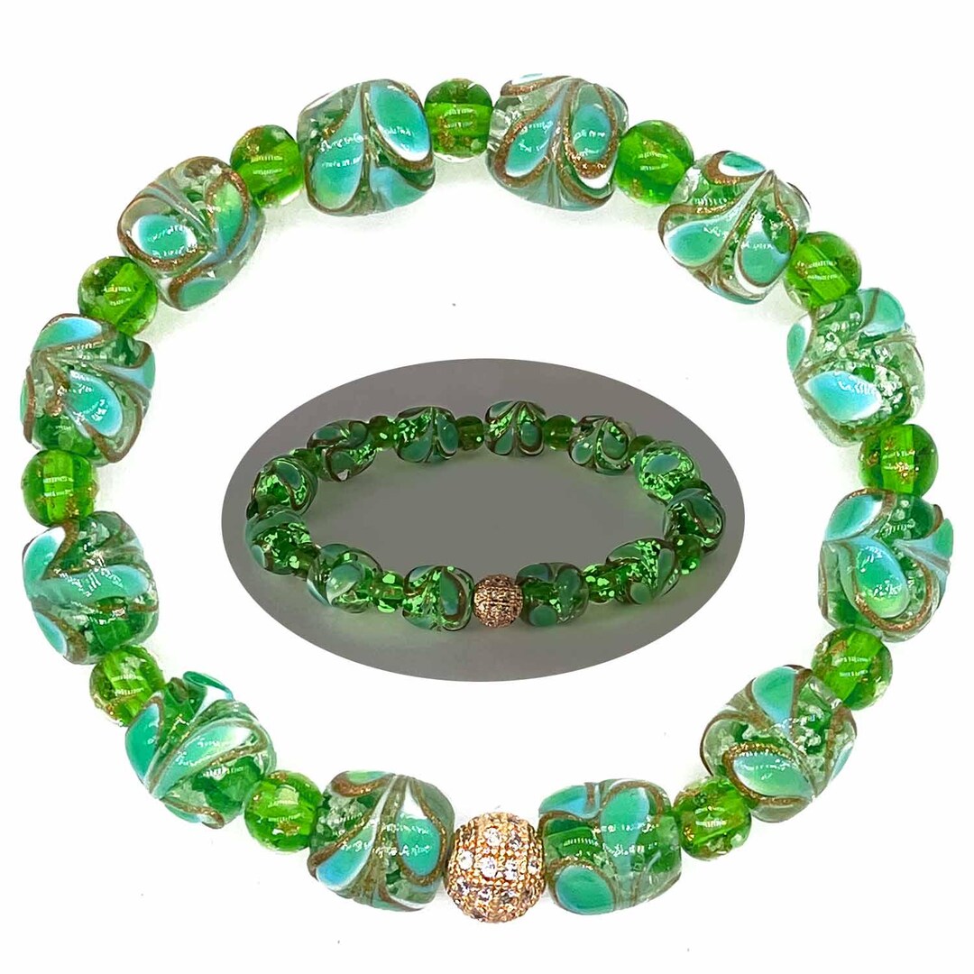 ARTSY Crafts Peacock Feather Glow in the Dark Firefly Bead Bracelets ...