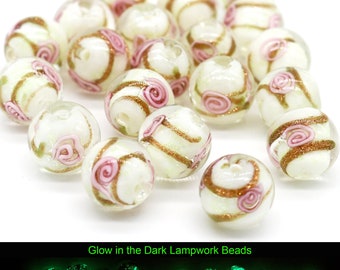 Rose Lampwork Beads - Etsy