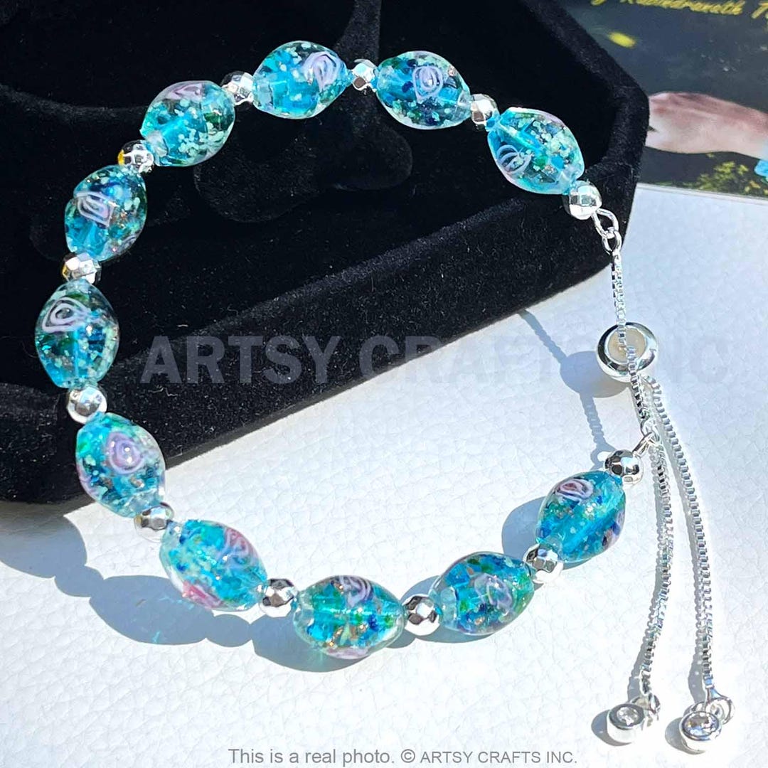 Oval Shaped Glow in the Dark Firefly Bead Bracelets, Adjustable ...