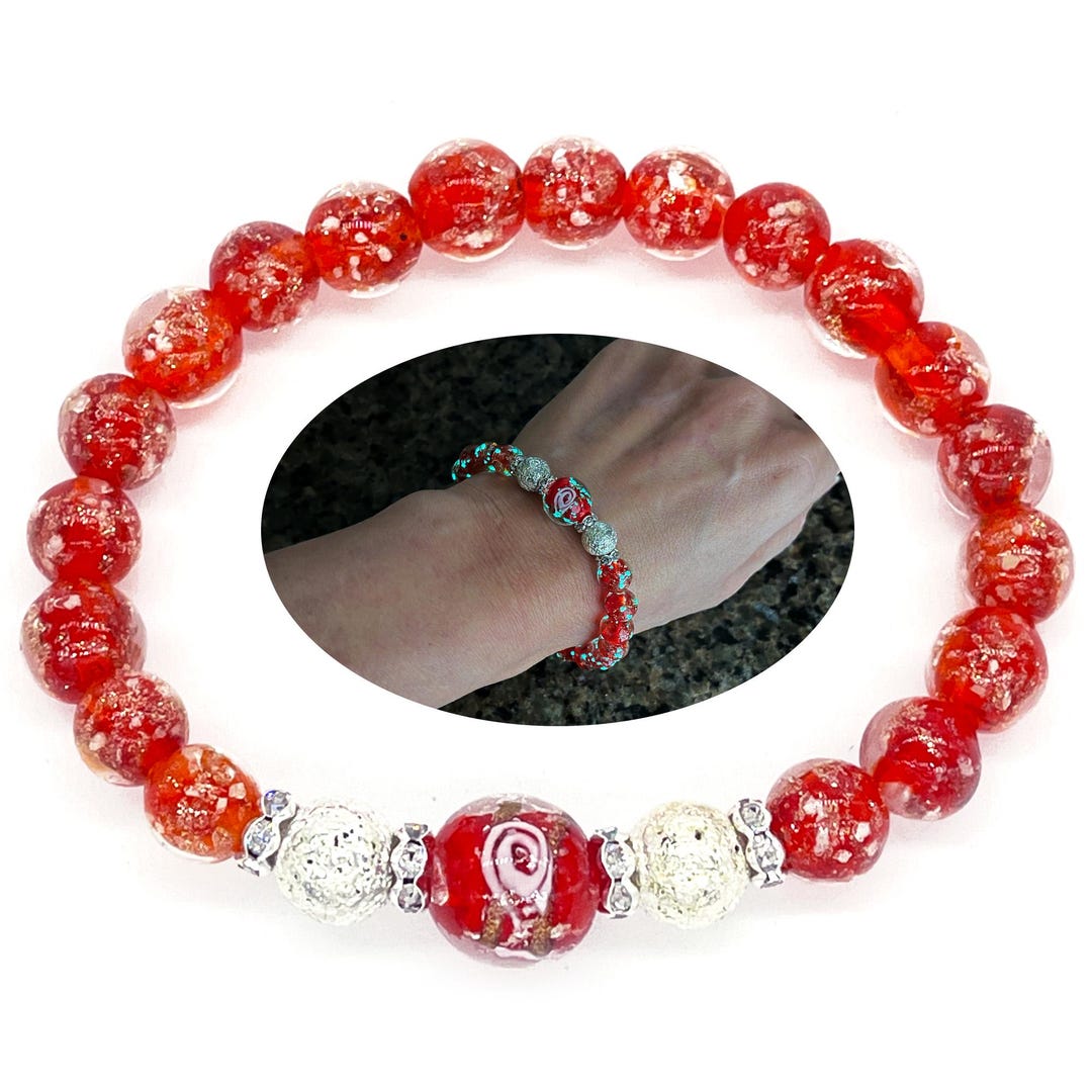 ARTSY Crafts Glow in the Dark Firefly Bead Bracelets, Luminous Murano ...
