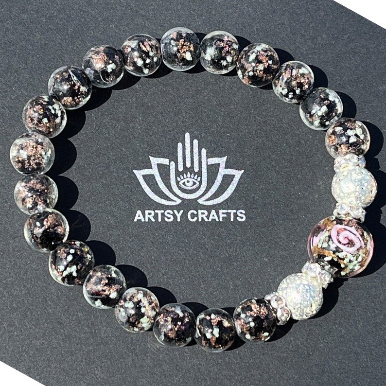 Glow in the Dark Black Firefly Beads Bracelet Healing Crystal - Etsy
