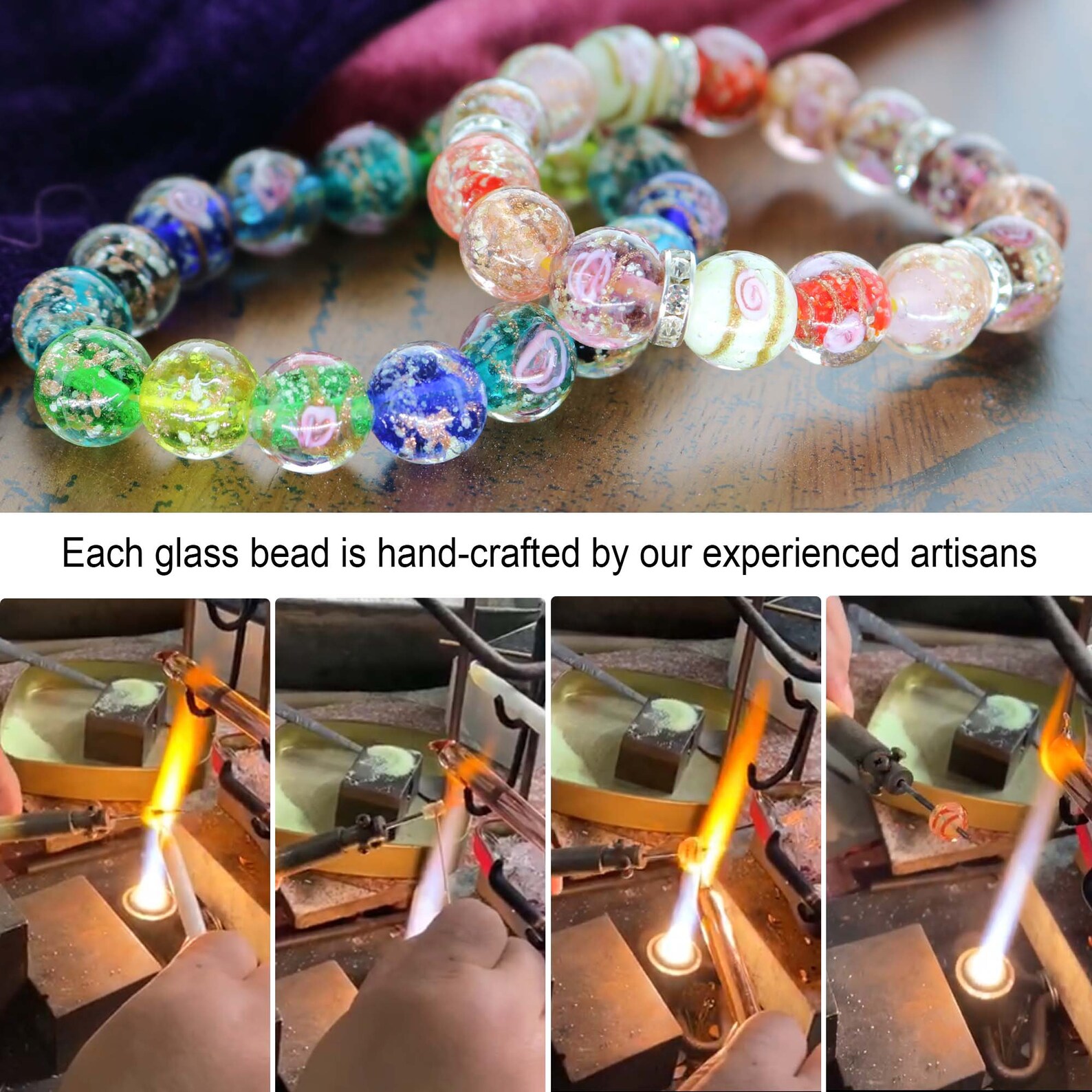 20 Pcs 10 Styles 12mm Glow in the Dark Beads, European Lampwork Bead ...