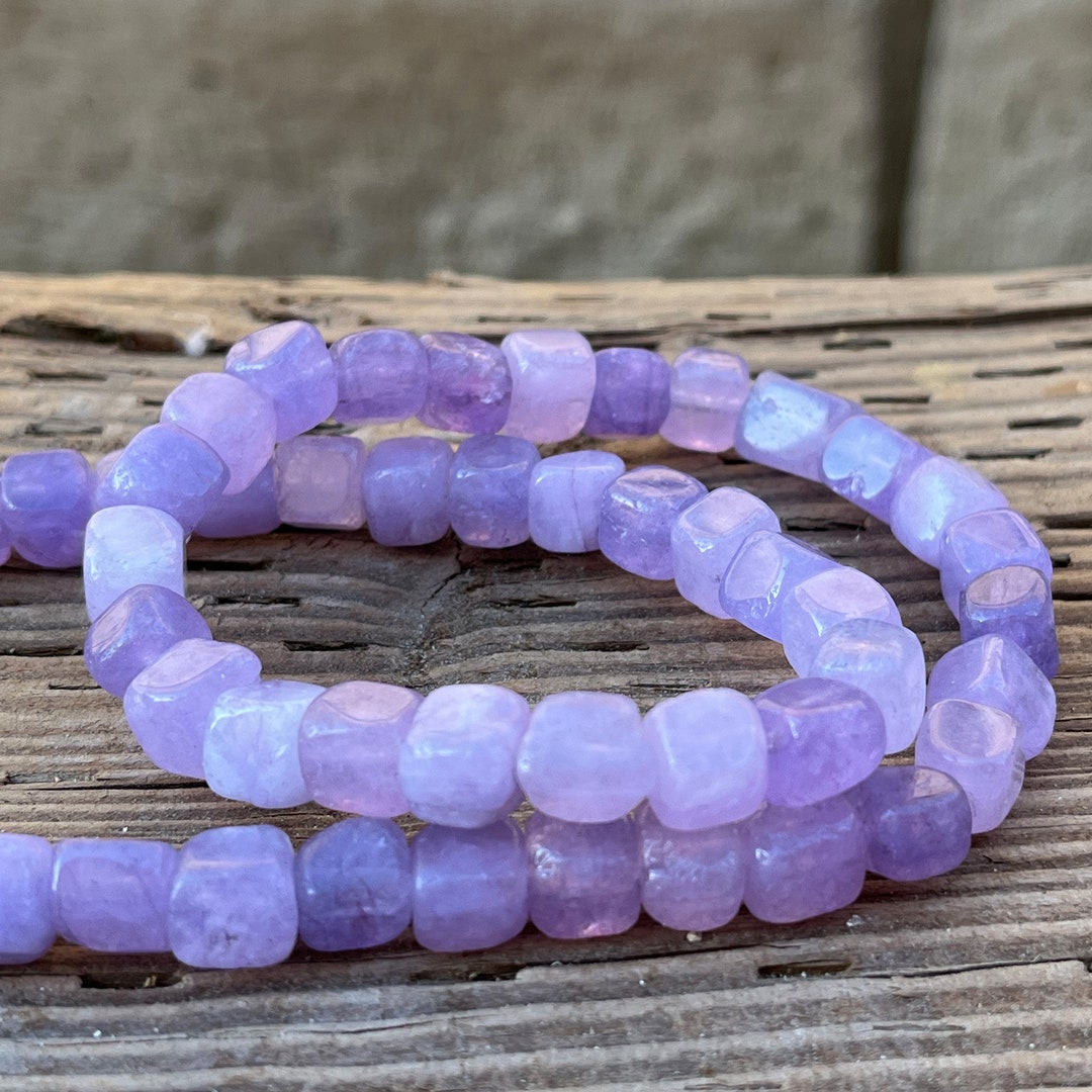 Natural Morganite Square Cube Beads 8mm, Lavender Purple Gemstone Beads ...