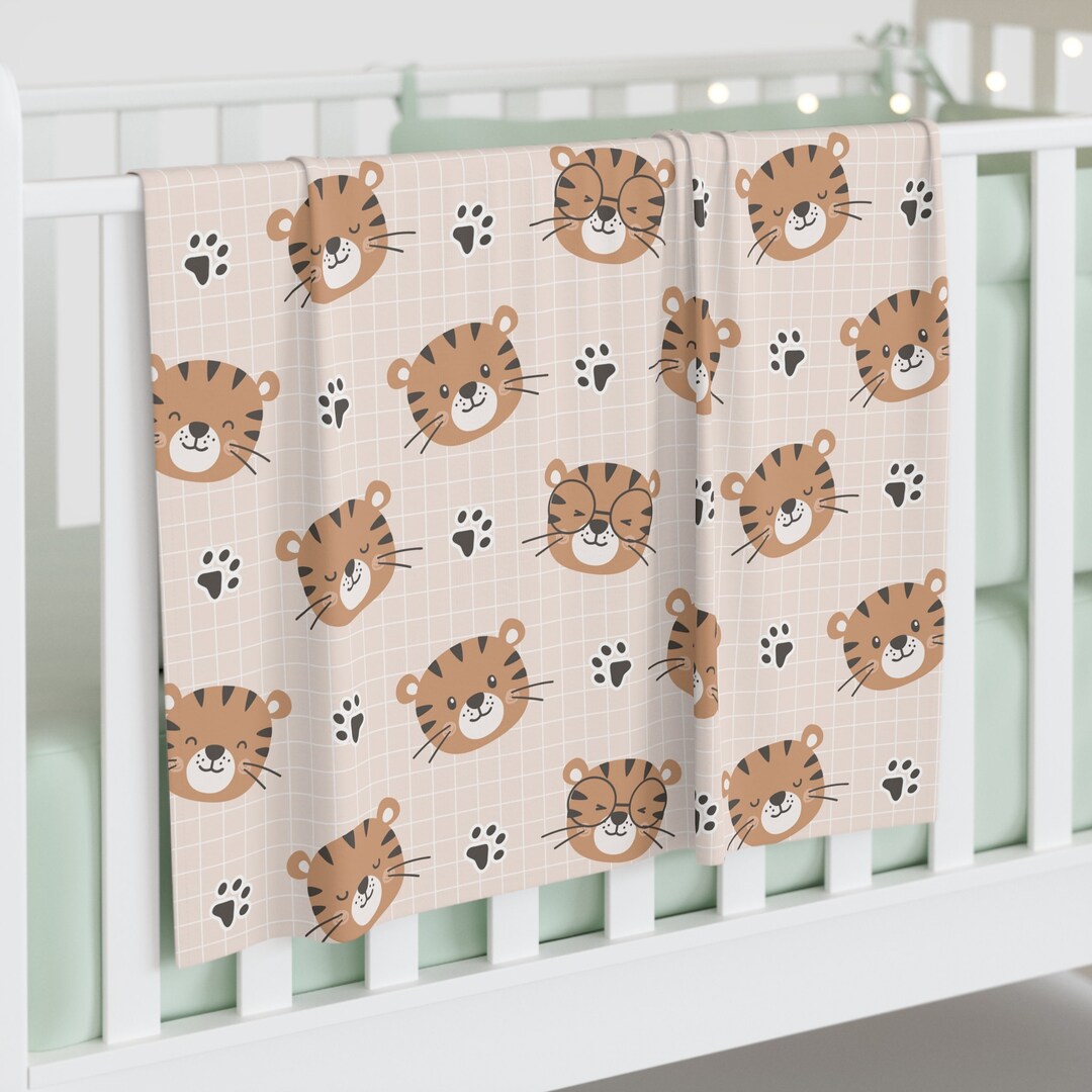 Baby Swaddle Tiger Print Blanket, Newborn Gift, Baby Shower Gift, Gift ...