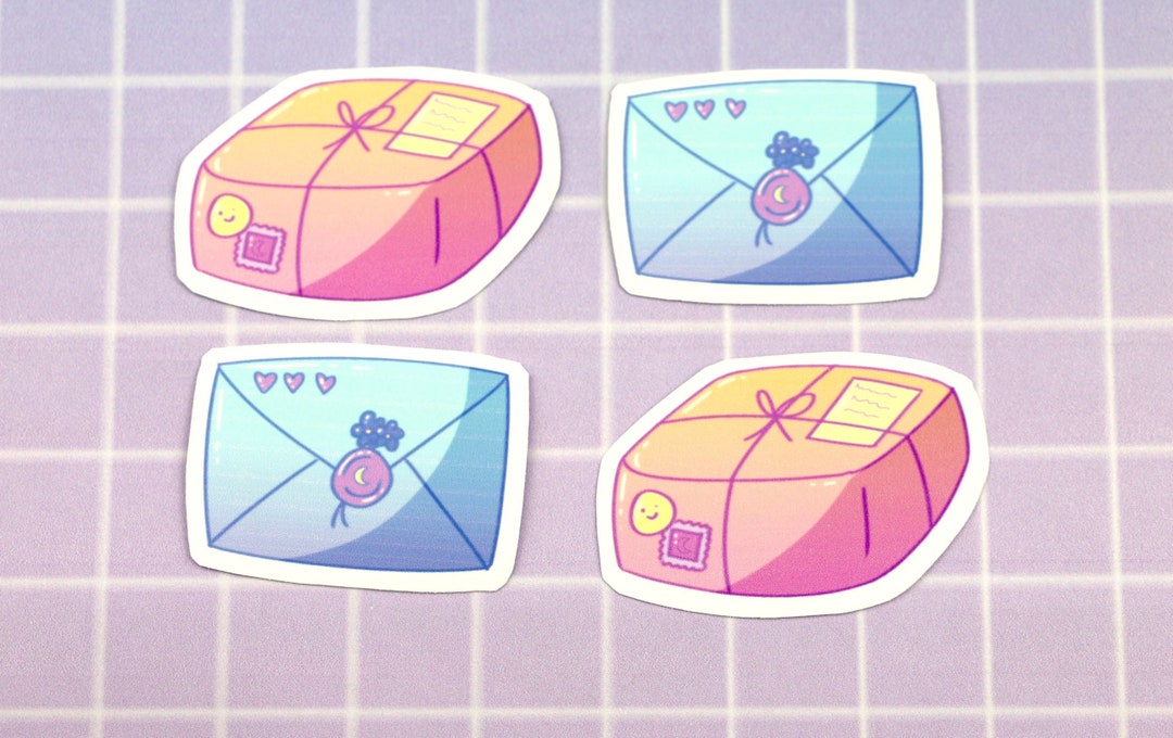 Happy Mail Package Letter Sticker Set | Penpal Shipping Kawaii Pastel ...