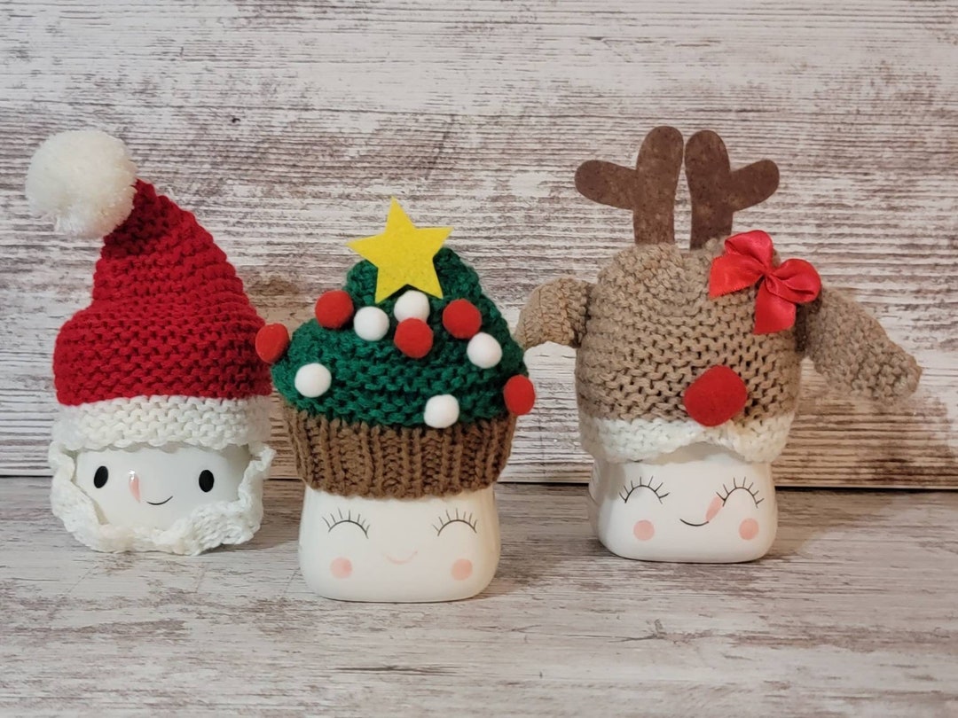 Knit Christmas Tree, Rudolph the Red Nosed Reindeer, and Santa Claus ...