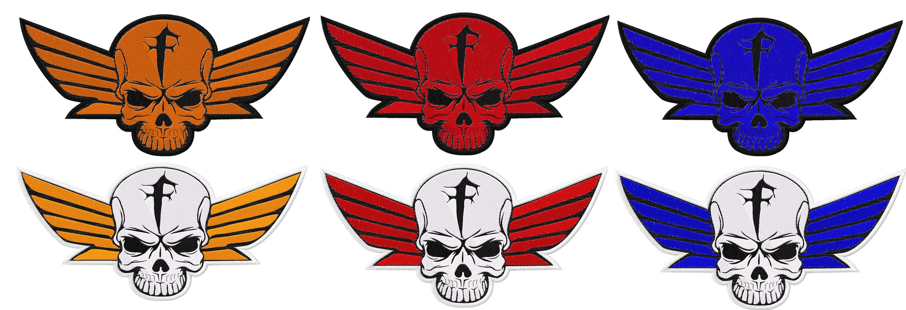 Honda Fury Skull and Wings Motorcycle Cut Patch Full Embroidery Made in ...