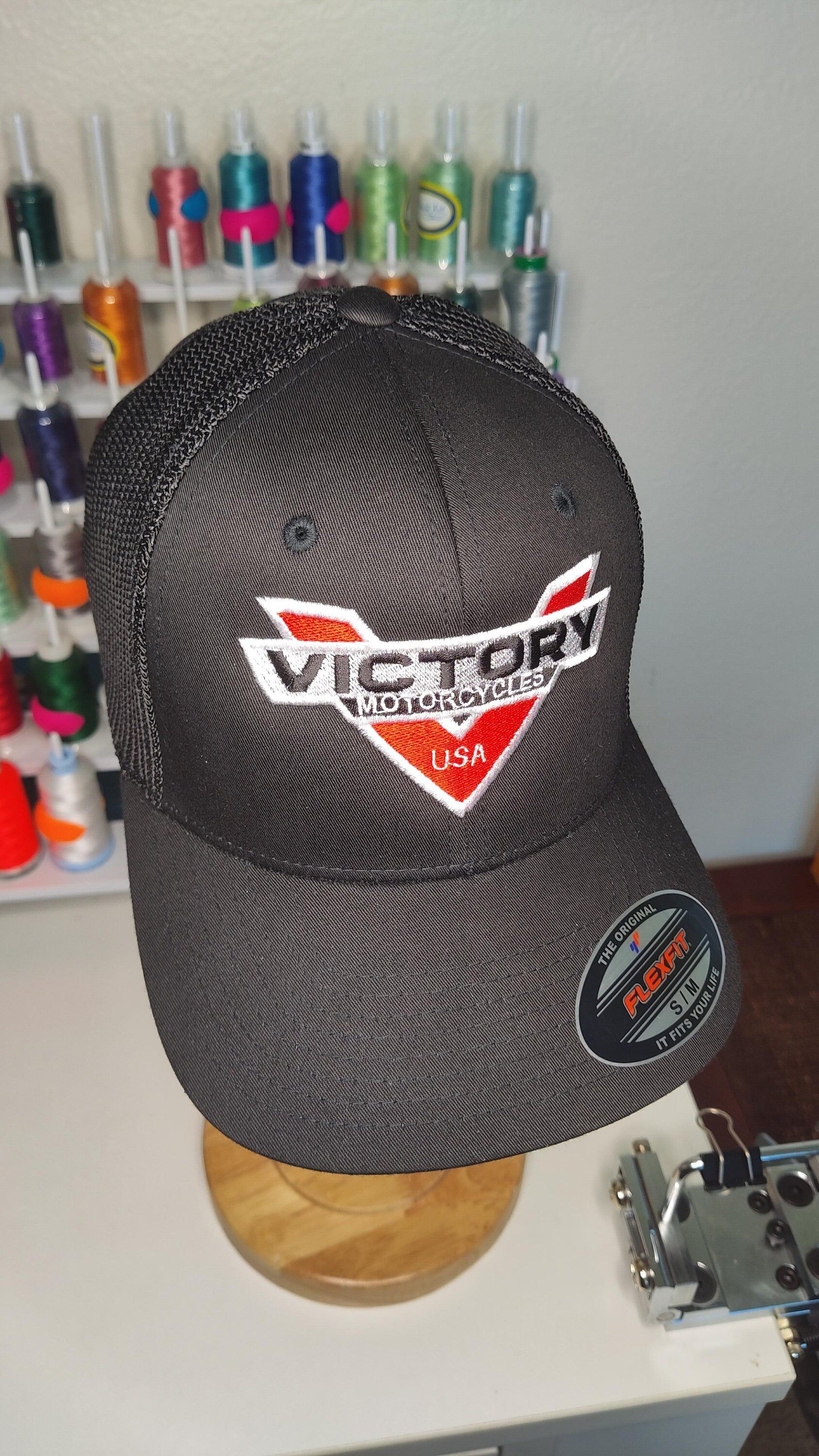 Victory v Trucker Style Hat Full Embroidery USA Made - Etsy