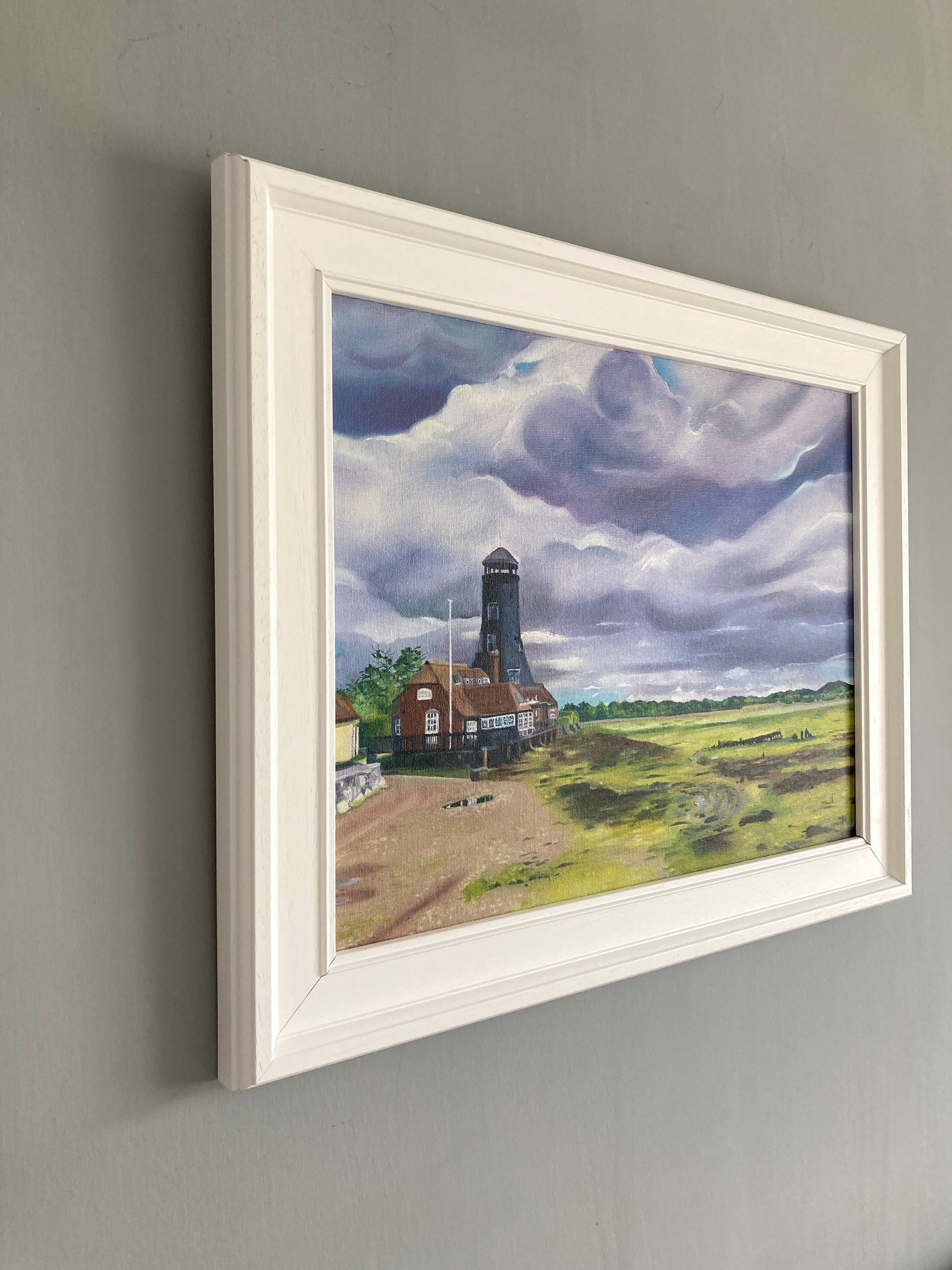 Langstone Harbour Original Oil Painting in White Wood Frame - Etsy