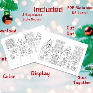 Gingerbread Paper House Kids Activity/printable Paper Craft/kids ...