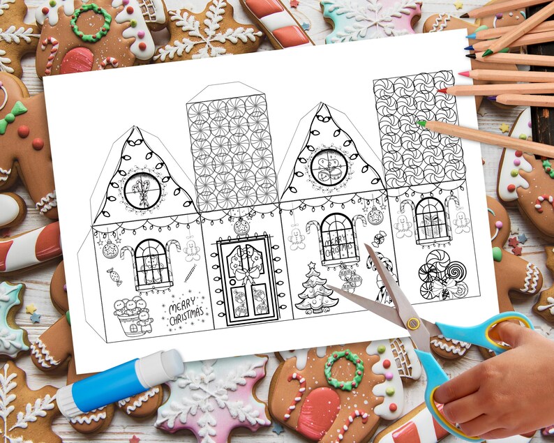 Gingerbread Paper House Kids Activity/printable Paper Craft/kids ...