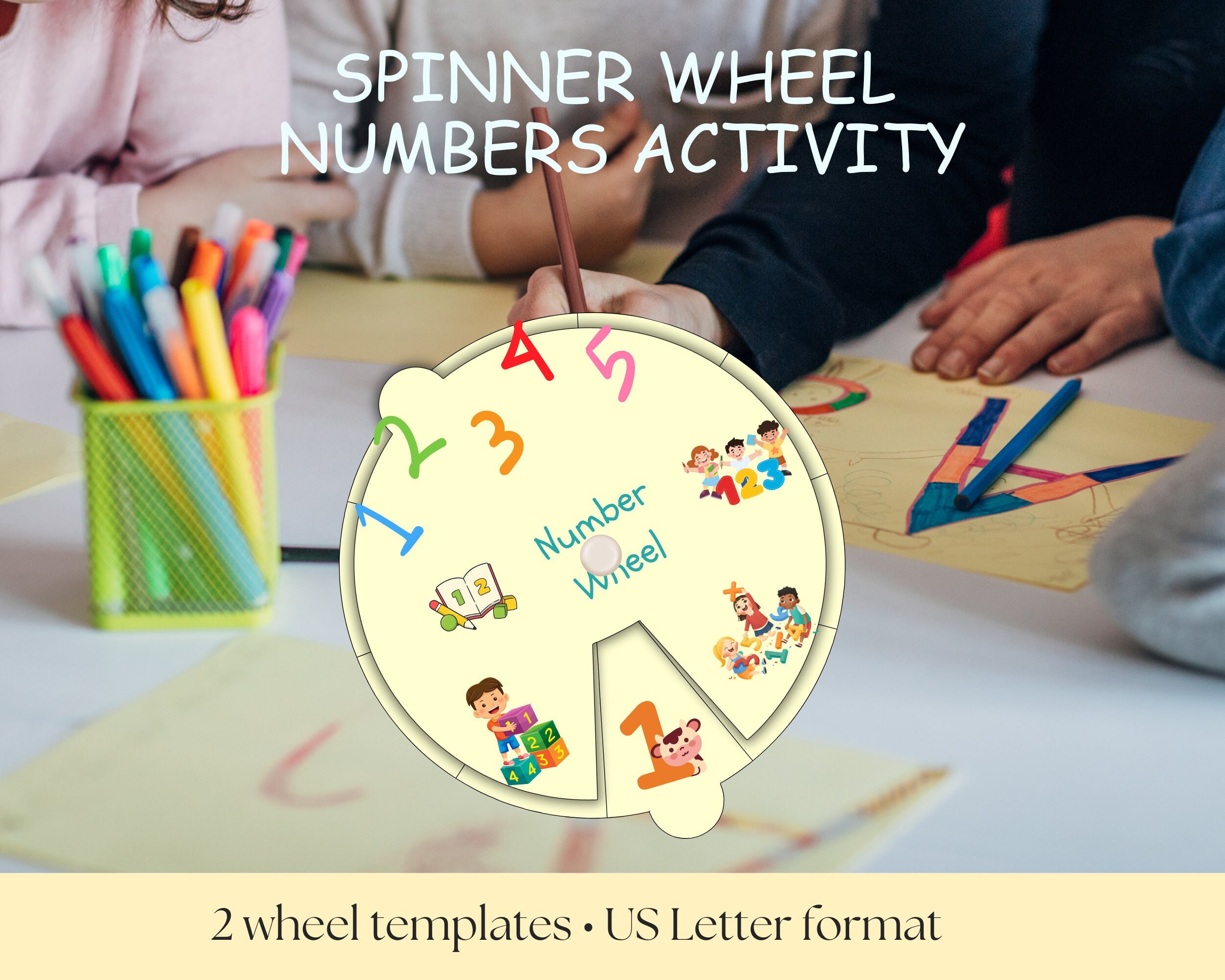 Number Spinner Wheel: Math Activity, Preschool Kindergarten (printable ...