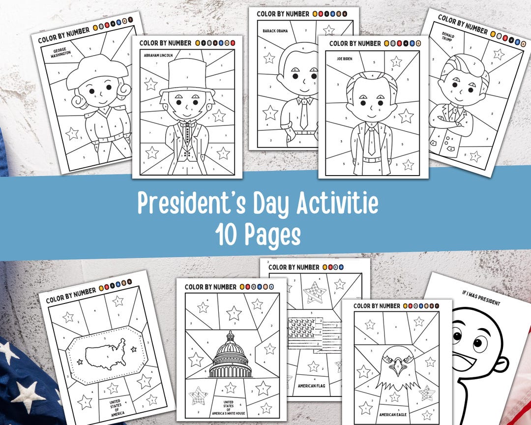 President's Day Color by Number Activity/president's Day Classroom ...