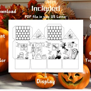 Spooky Halloween House Paper Craft for Kids/printable Halloween Paper ...
