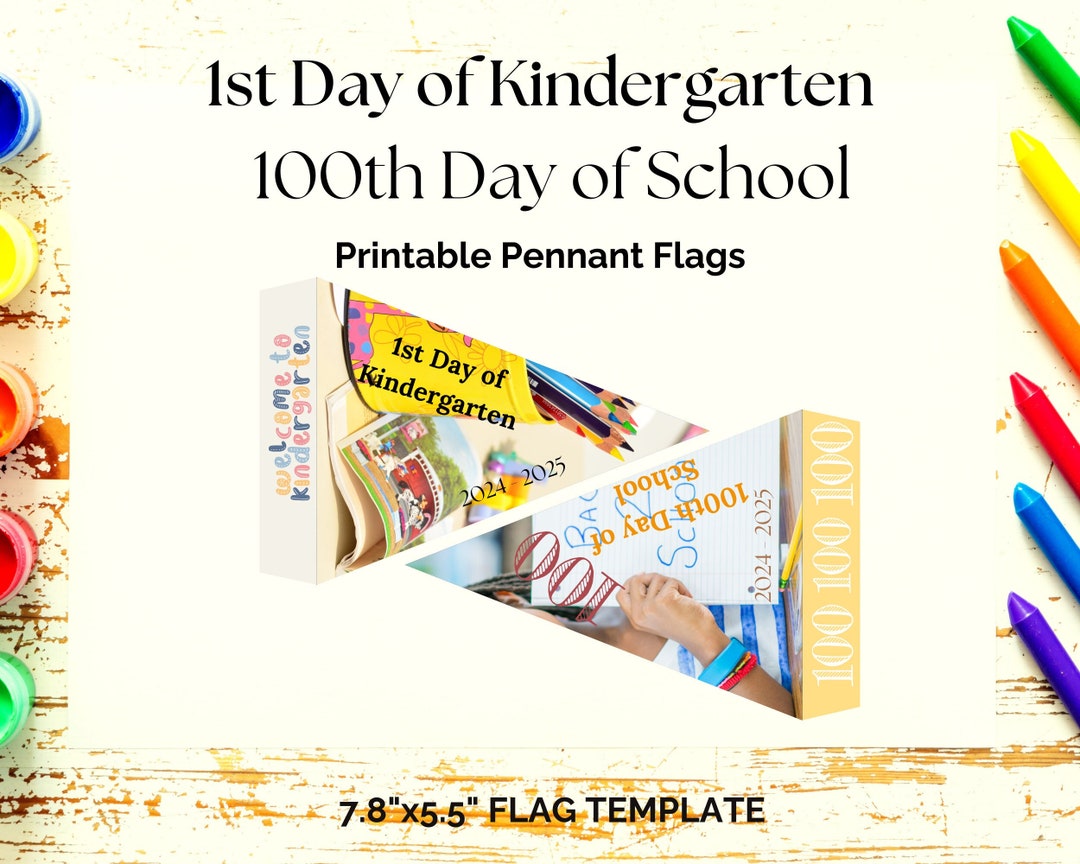 Kindergarten Pennant Flag/preschool Pennant/celebrate Your Teacher Flag ...