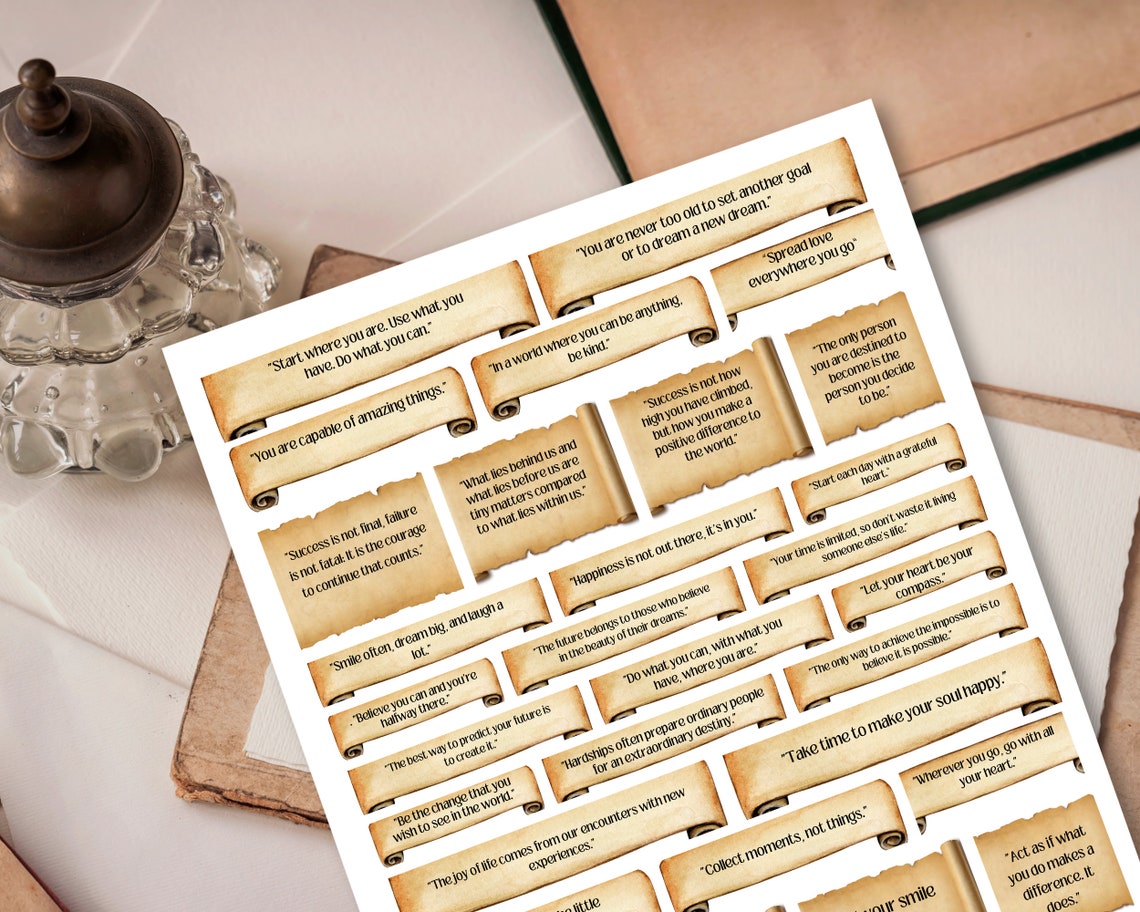 Inspirational Quotes for Junk Journals: Printable Embellishments ...