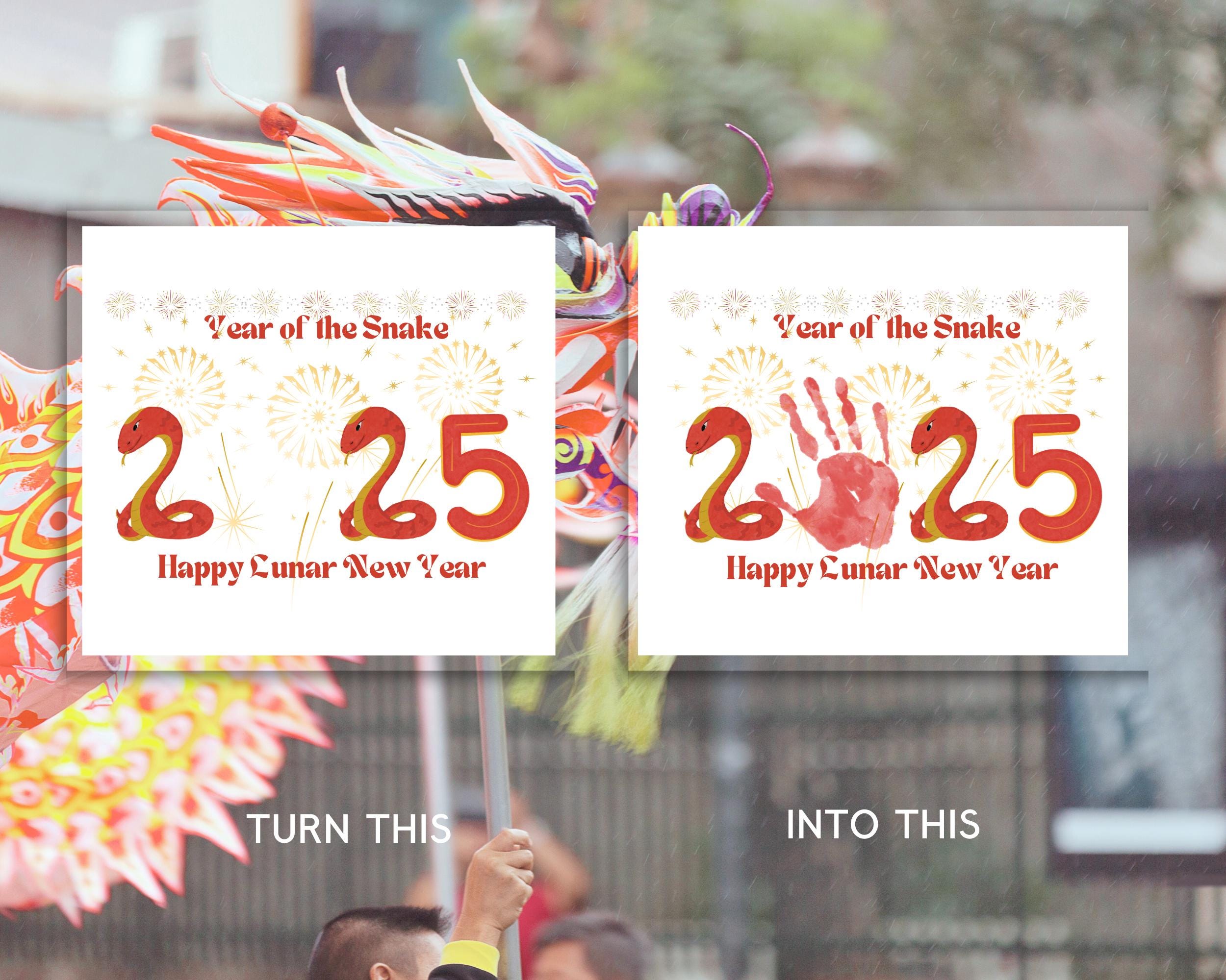 Lunar New Year 2025 Handprint Craft/year of the Snake/chinese New Year ...