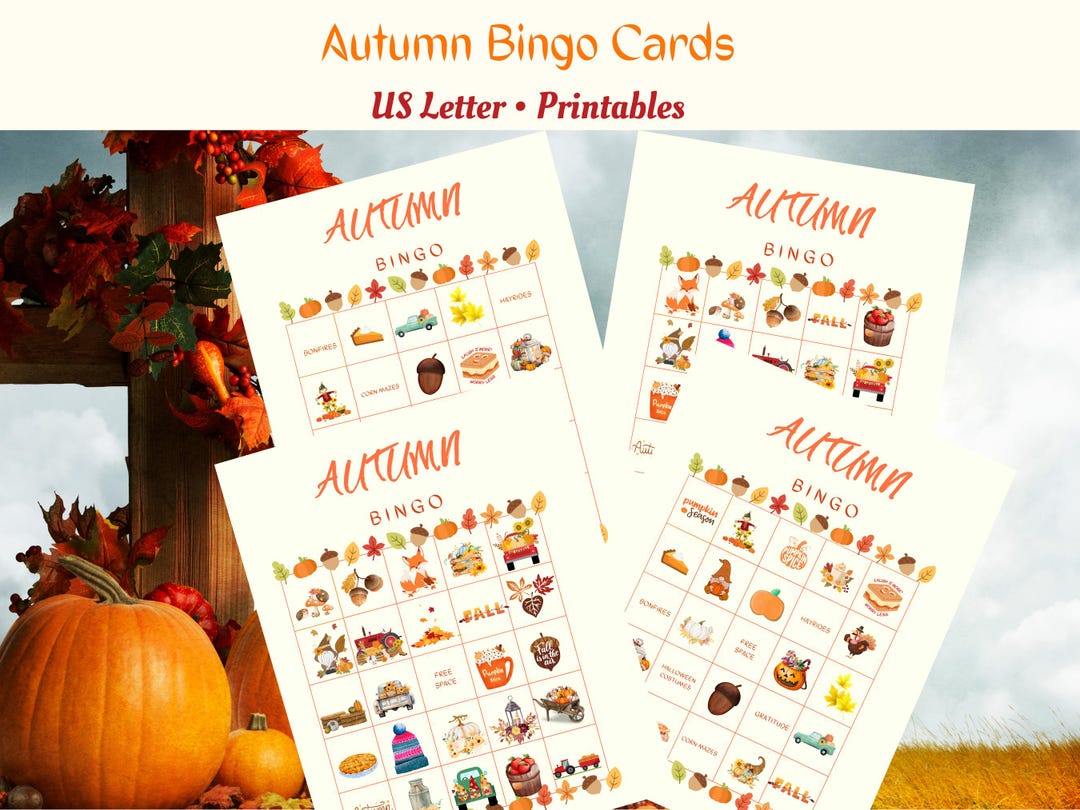 Autumn Bingo Cards: Fall Game for Kids (printable) - Etsy