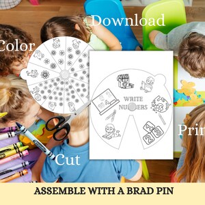 Number Spinner Wheel: Math Activity, Preschool, Kindergarten, Home ...
