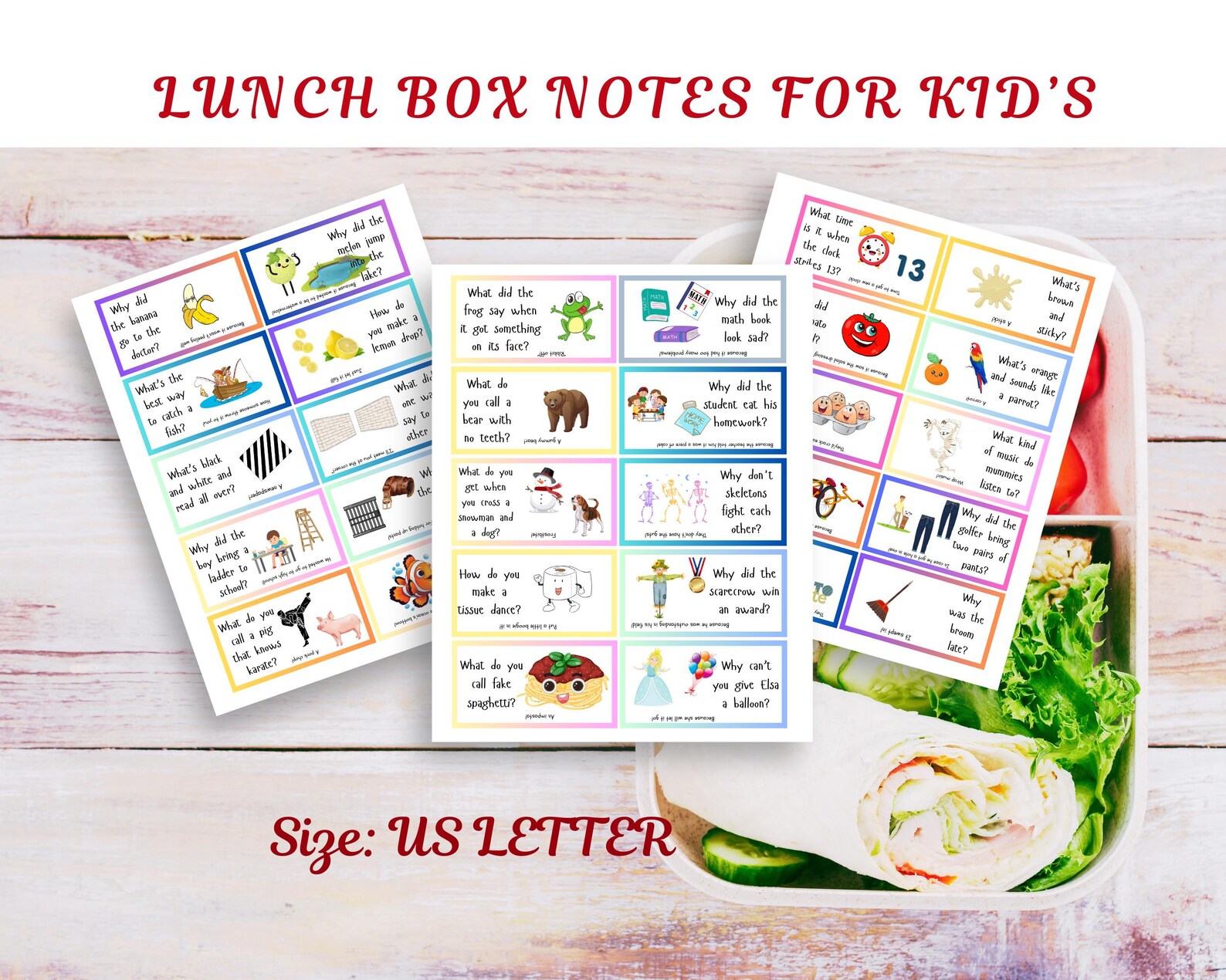 Printable Lunchbox Notes for Kids and Tweens/lunchbox Jokes for Kids/50 ...