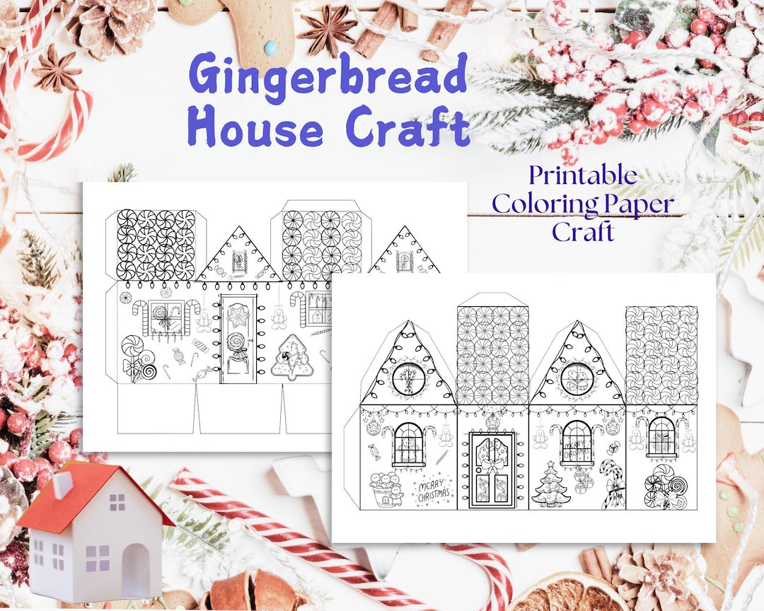Gingerbread Paper House Kids Activity/printable Paper Craft/kids ...