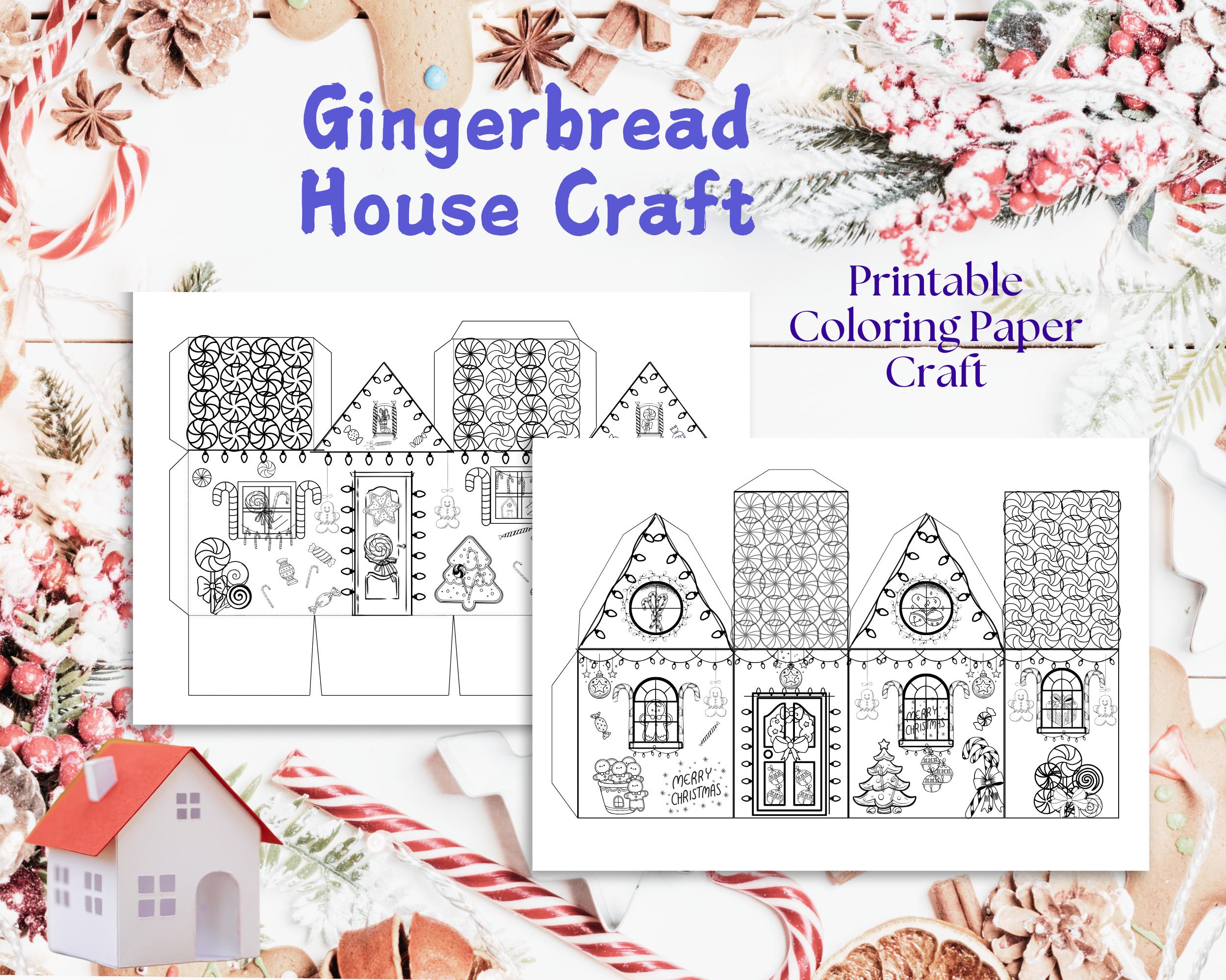 Gingerbread Paper House Kids Activity/printable Paper Craft/kids ...