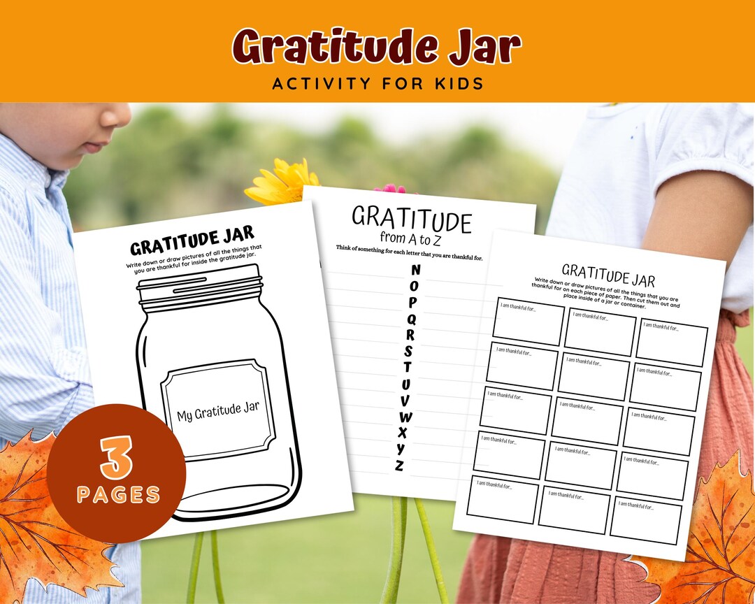 Gratitude Activity Bundle for Kids: Printable Jar Prompts - Etsy