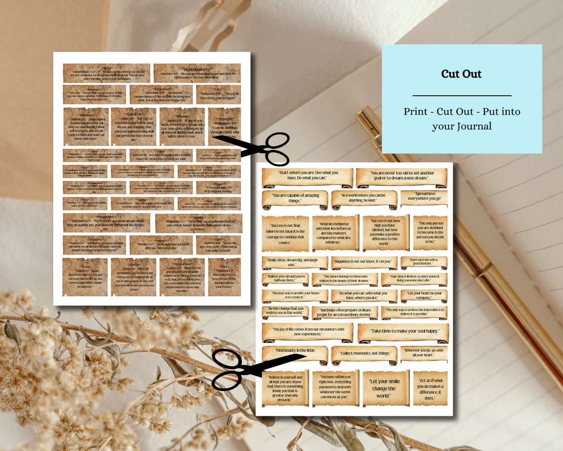 Inspirational Quotes for Junk Journals: Printable Embellishments ...